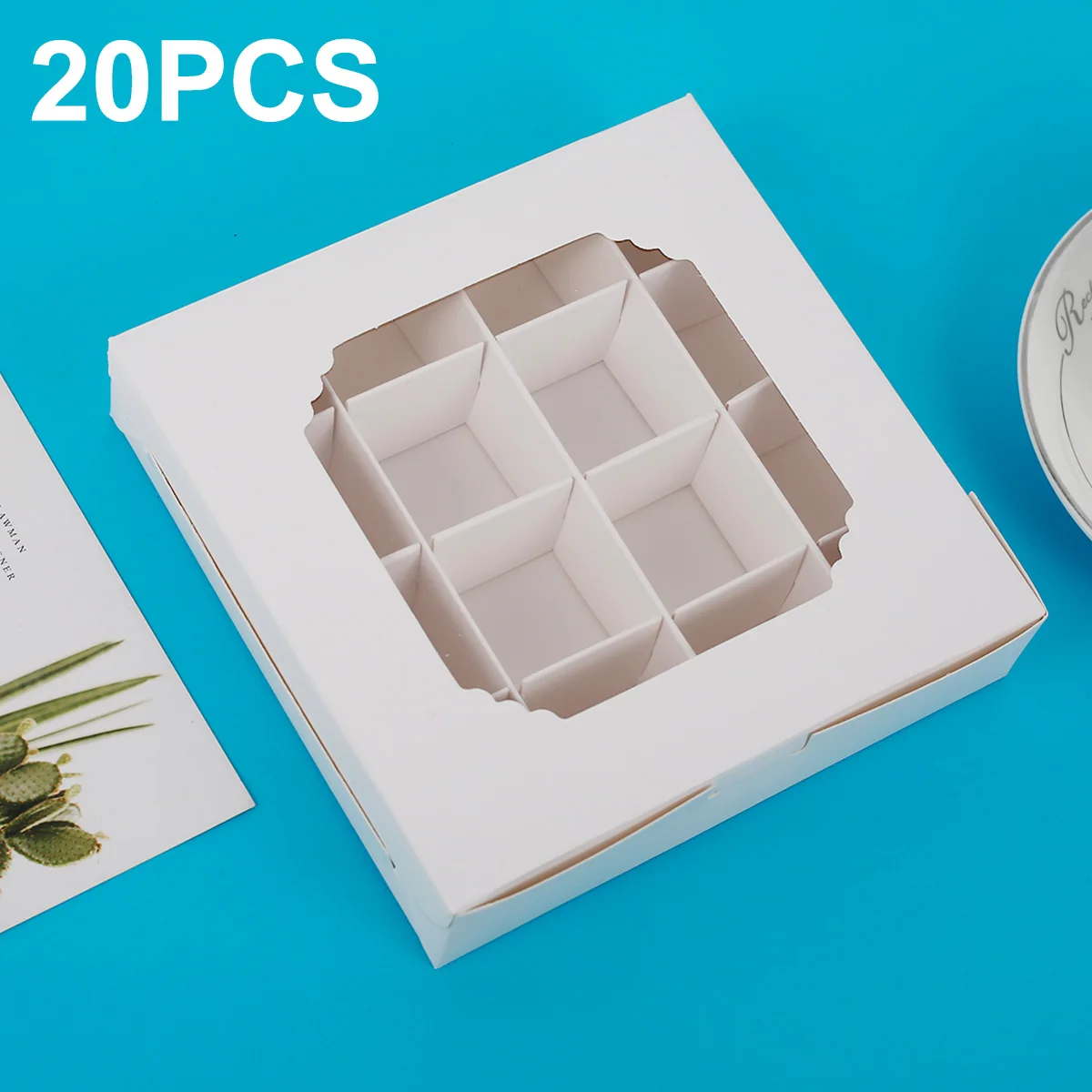 20pcs White 16 Compartment Empty Paper Window Box With Insert ...
