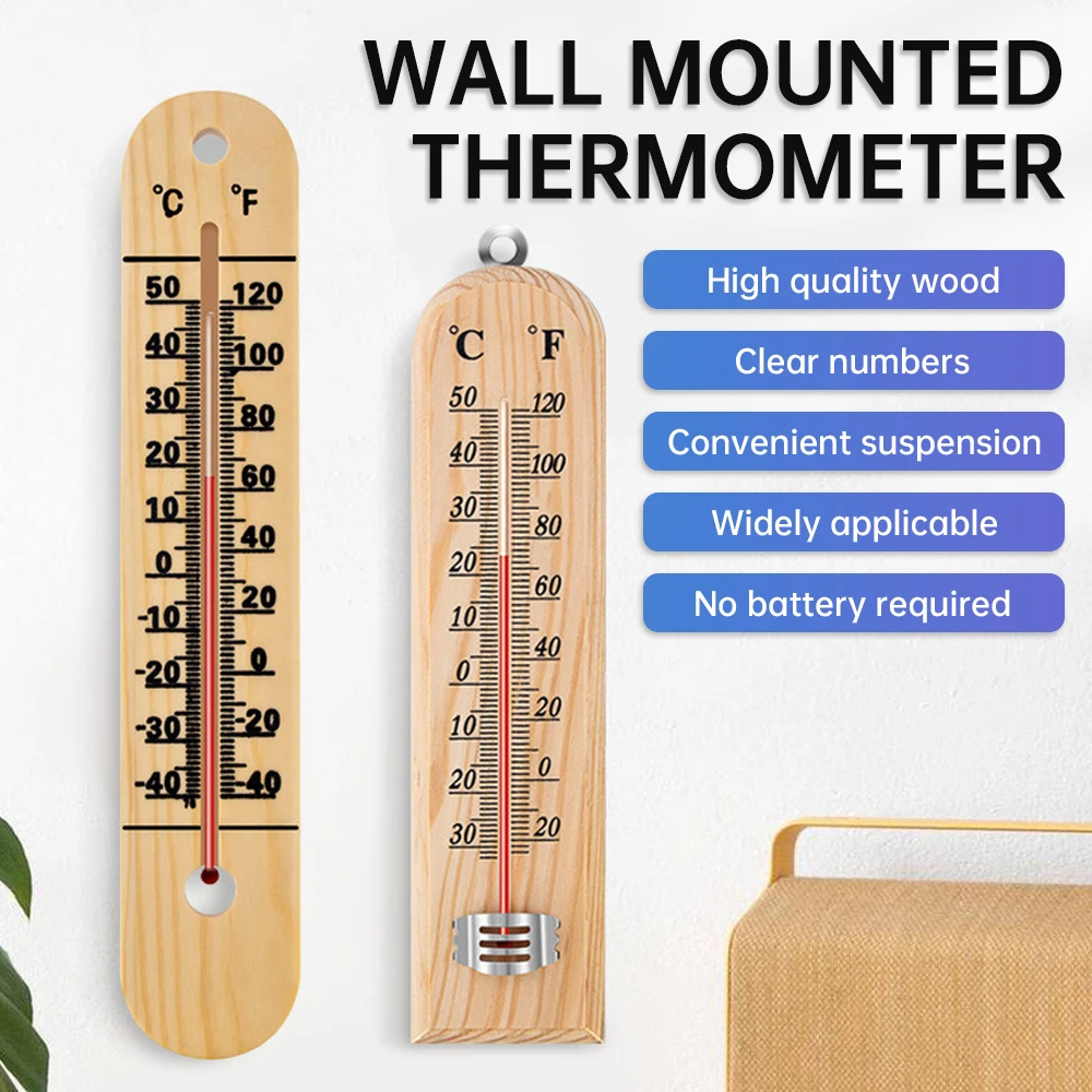 Wood-Wall-Hanging-Thermometer-Greenhouse-Garage-Garden-Breeding ...