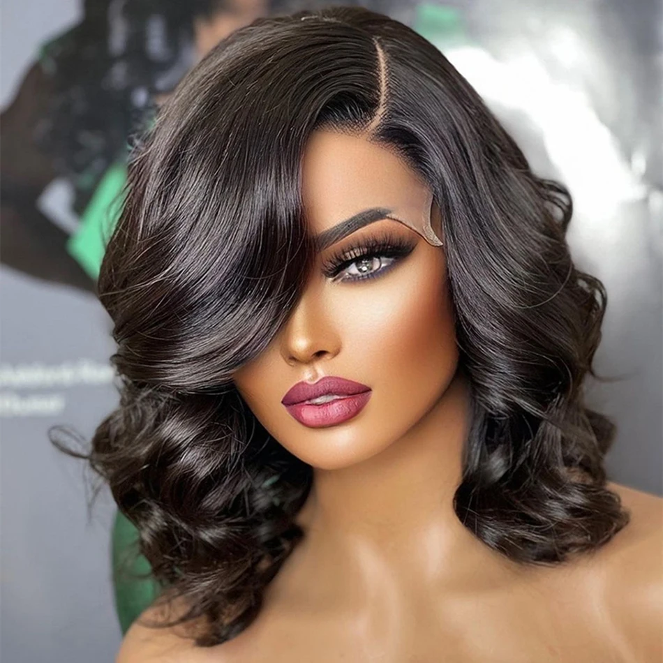 Brazilian-Body-Wave-Short-Bob-Wigs-Loose-Bouncy-Curly-Human-Hair-Wig ...