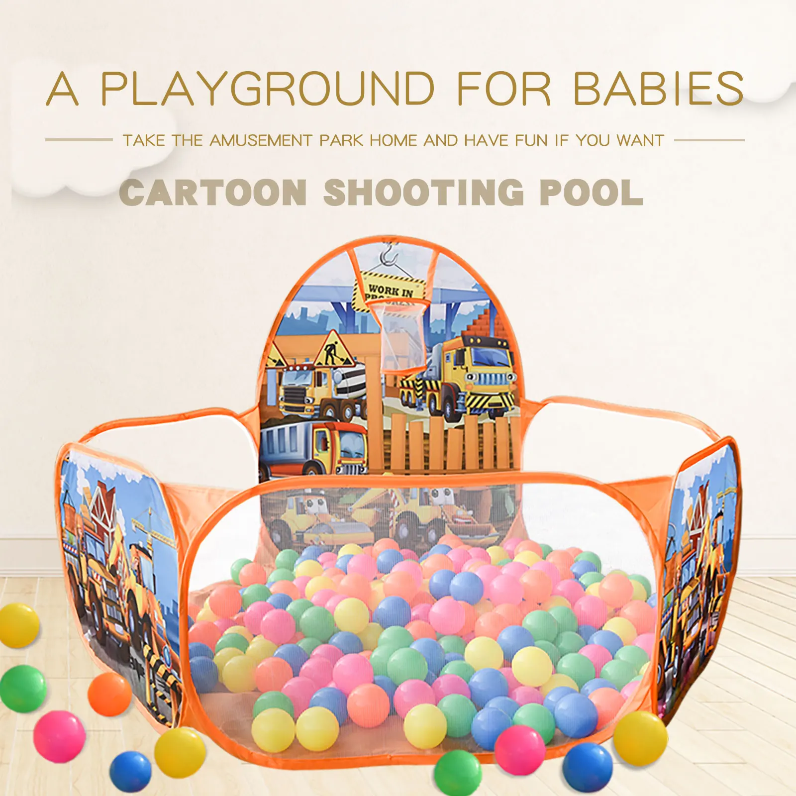 Children's Cartoon Engineering Car Shooting Pool Ocean Ball Pool Toys ...