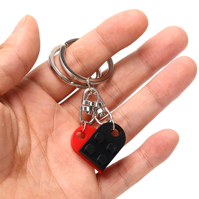 2Pcs Cute Love Heart Brick Keychain For Couples Friendship Women Men ...