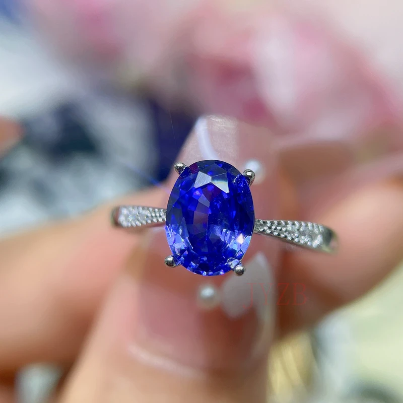 925-pure-silver-natural-Tanzanite-light-luxury-ring-niche-design-INS ...