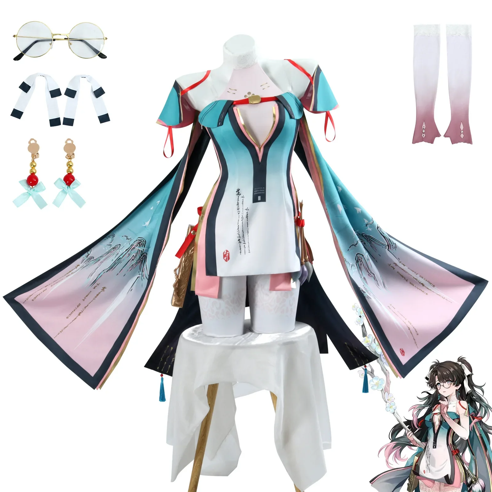 Wuthering-Waves-Zhe-Zhi-Cosplay-Costume-Zhezhi-Dress-Uniform-Earrings ...