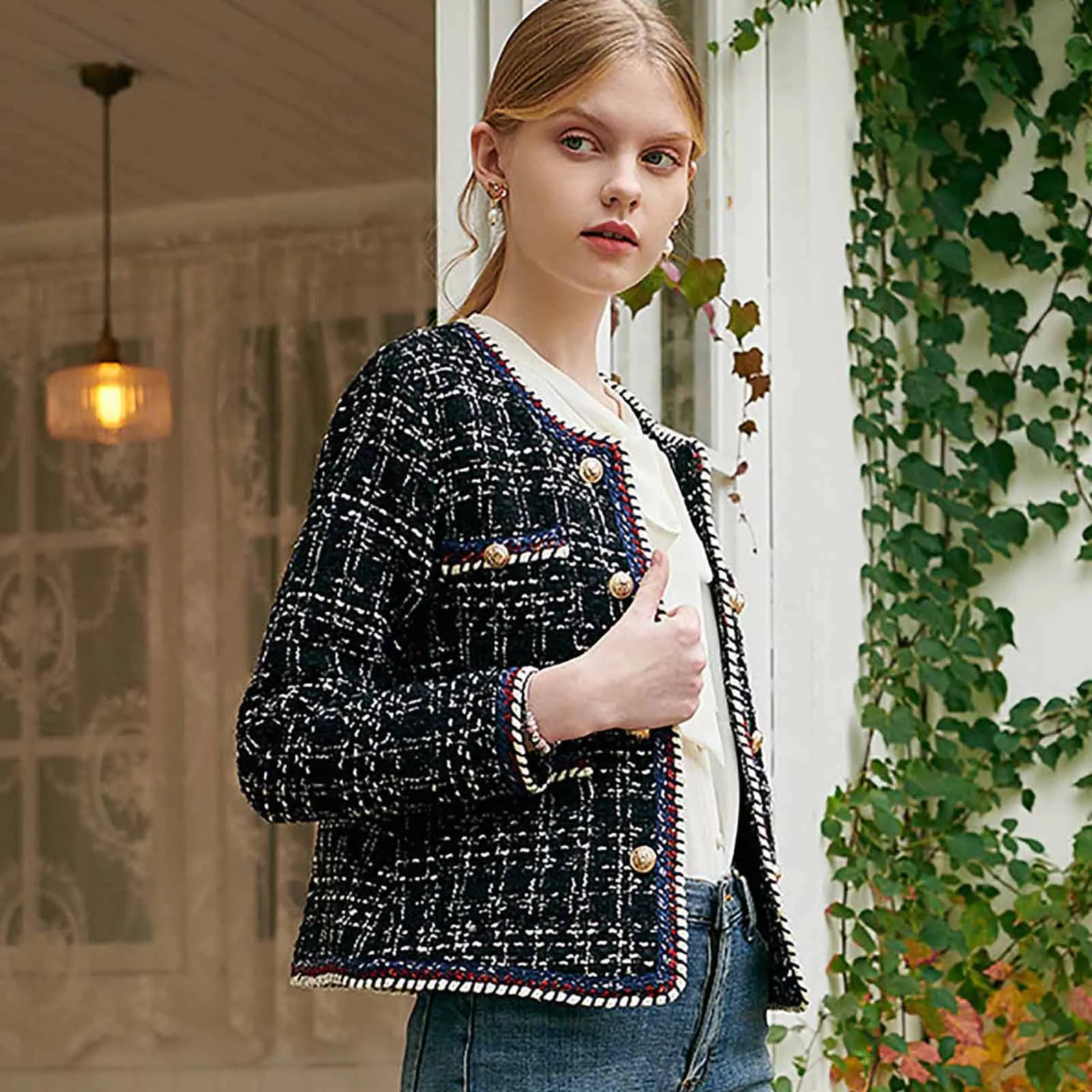 Vintage-Plaid-Tweed-Jackets-Korean-Slim-New-Wool-Blend-Double-Breasted ...