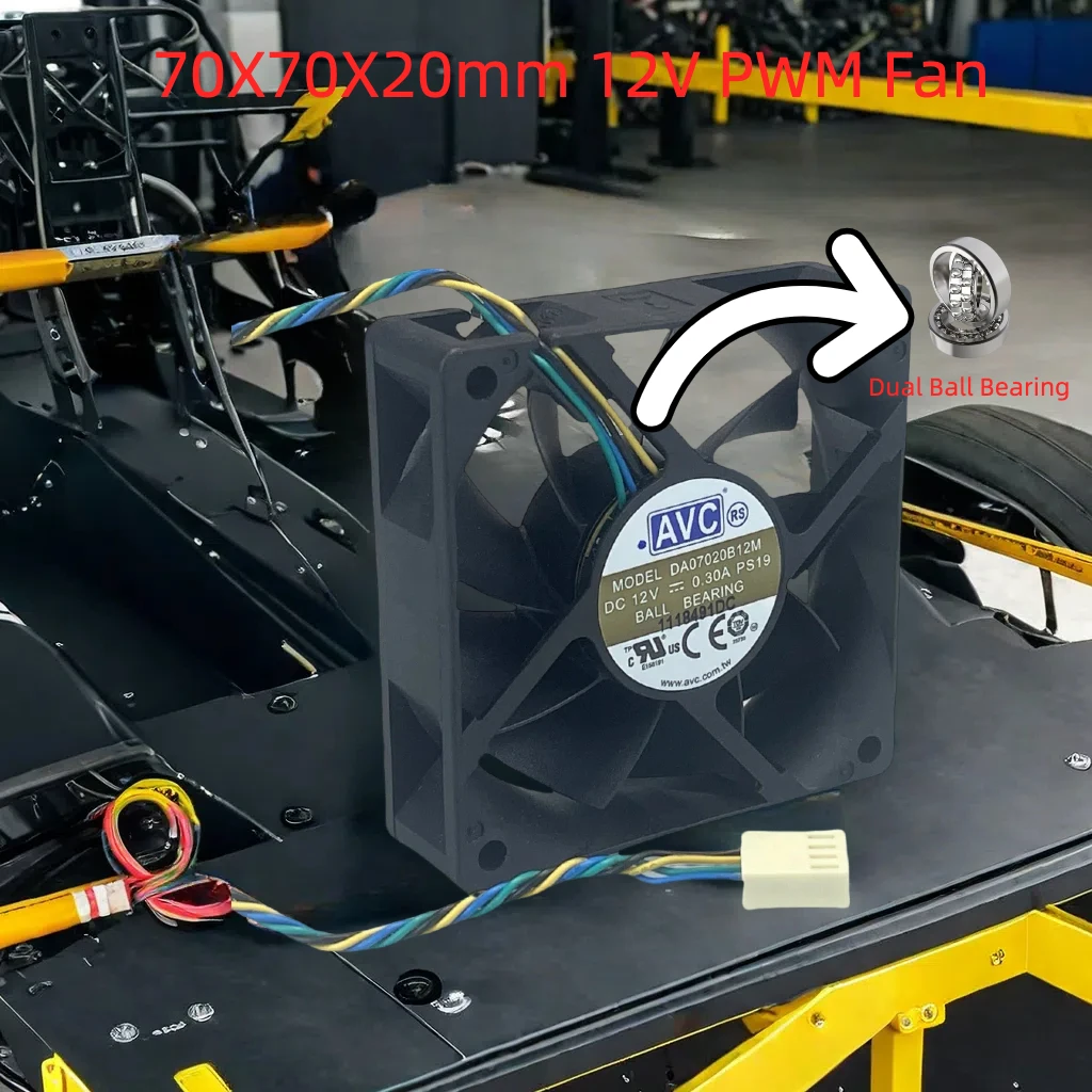 70mm Cpu Cooler Mute Fan AVC DA07020B12M DC 12V CPU 4-wire PWM Dual ...