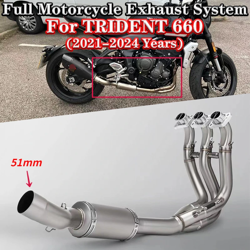 For-TRIDENT-660-TRIDENT660-full-Motorcycle-Exhaust-System-Escape-Slip ...