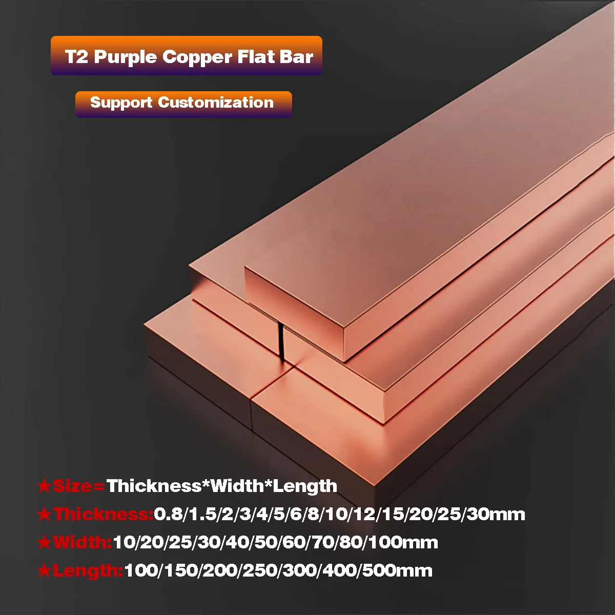 T2 Purple Copper Flat Bar/Pure Red Copper Plate Processing ...