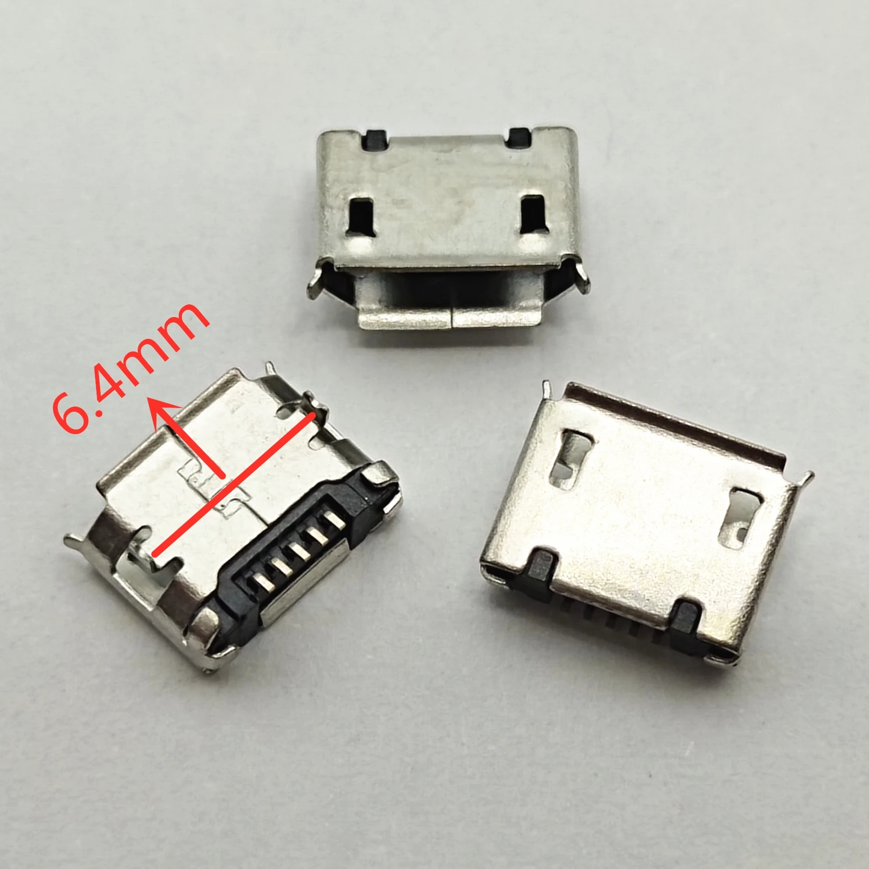 100pcs-Micro-USB-mini-Connector-5pin-6-4mm-curl-edge-short-needle-5P ...