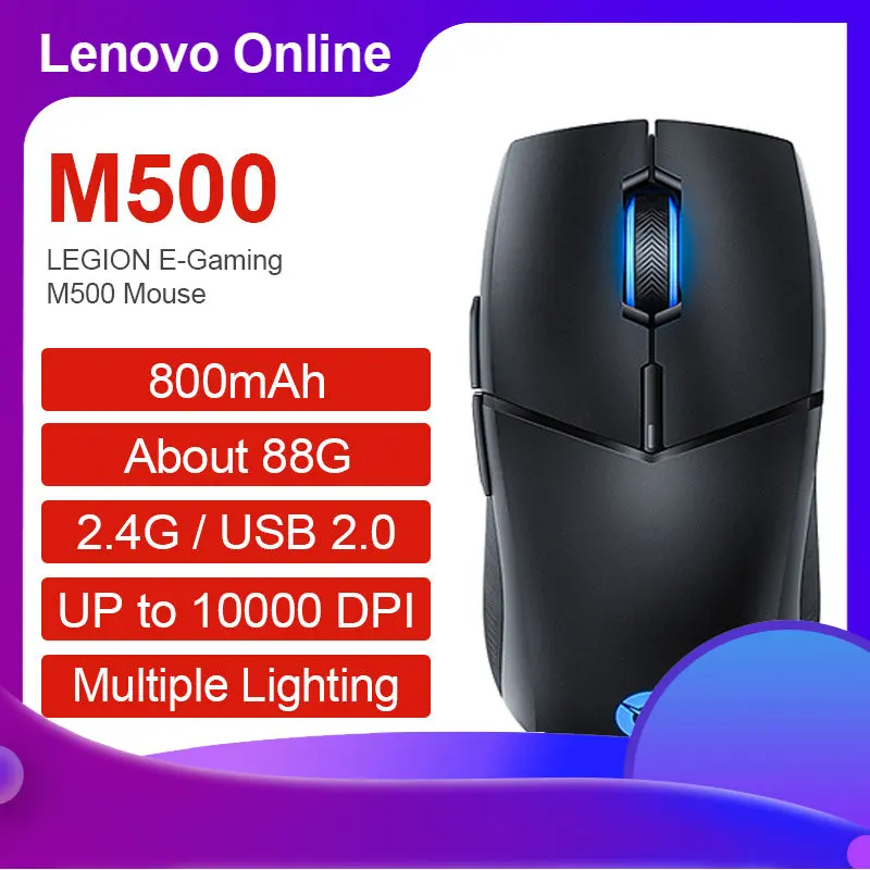 Lenovo-Legion-Mouse-E-Sport-com-e-sem-fio-Mouse-E-Gaming-Bateria-800mAh ...
