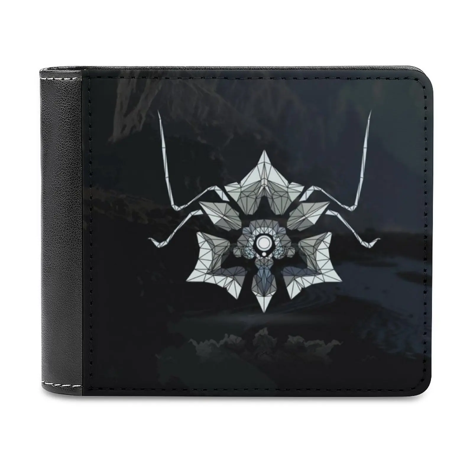 Cartera de cuero con gorgón geométrico para hombre, monedero Delgado ...