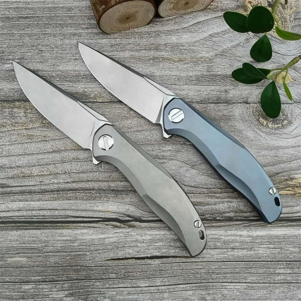 Newest-2-Styles-Folding-Knife-D2-Blade-TC4-Titanium-Alloy-Handle ...