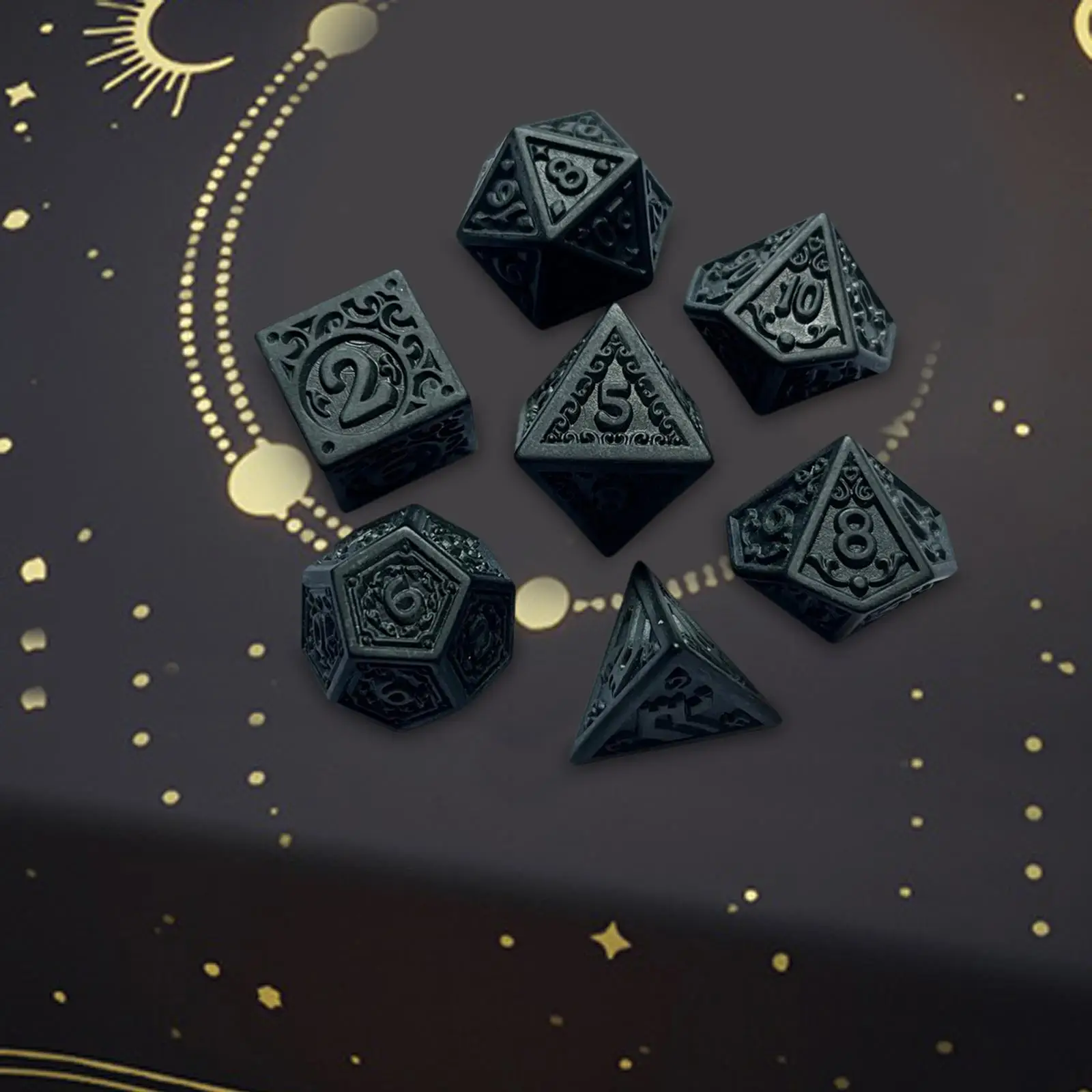 7x Polyhedral Dice Crafts Tabletop Game Handmade Party Retro Style Gift ...