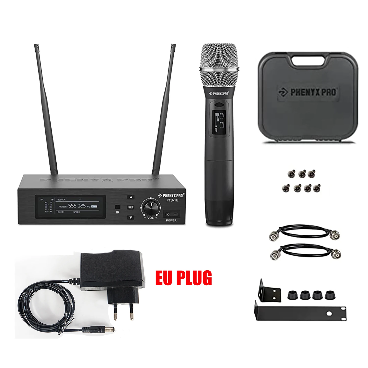Single Cordless Microphone Set w/Auto Scan UHF Professional Dynamic Mic ...