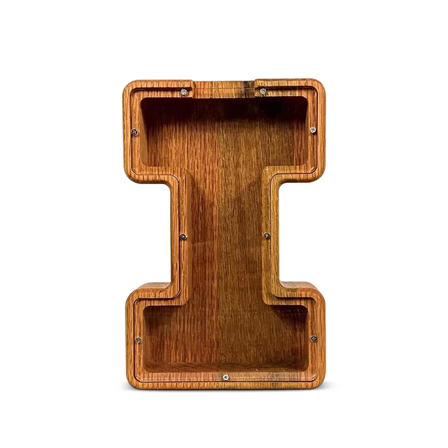 Twenty-six English Alphabet Moneybox Coin Money Piggy Bank Wooden ...