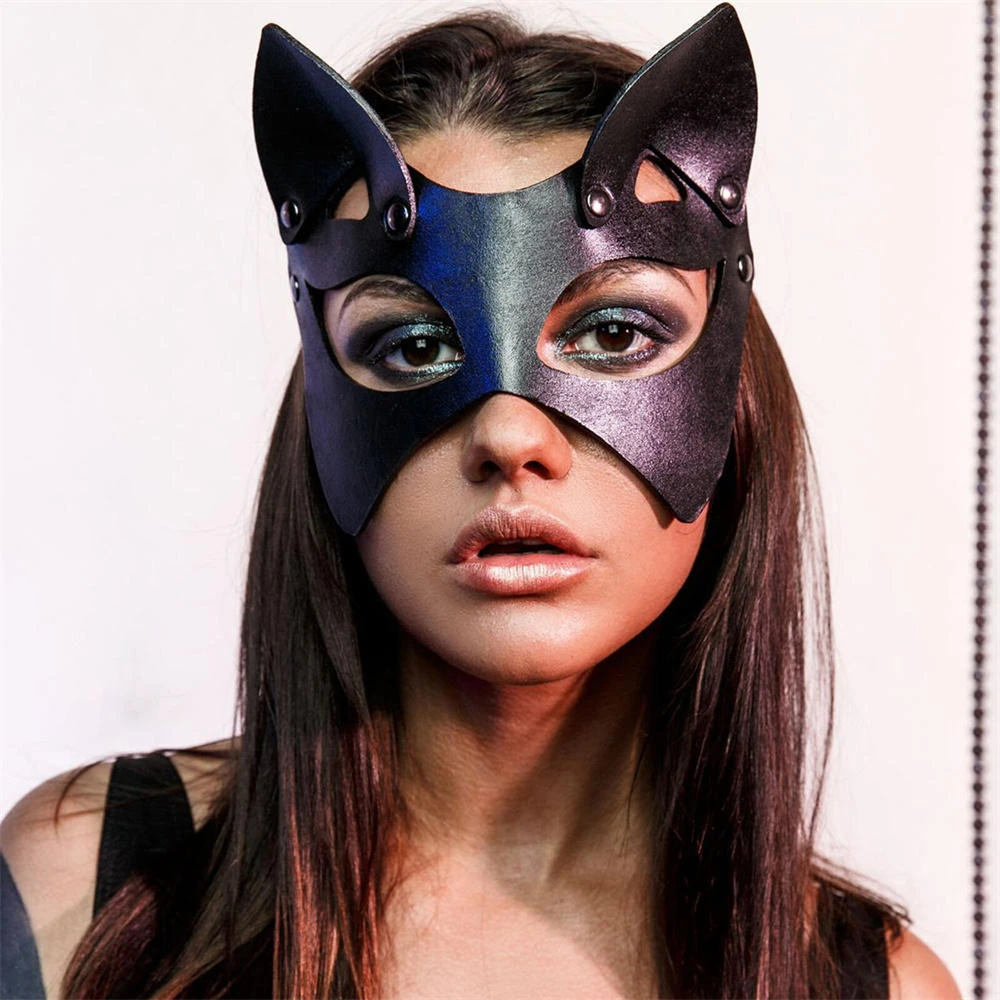 Women Cosplay Sexy Cat Ear Mask Fetish Halloween Party Cosplay Costume ...