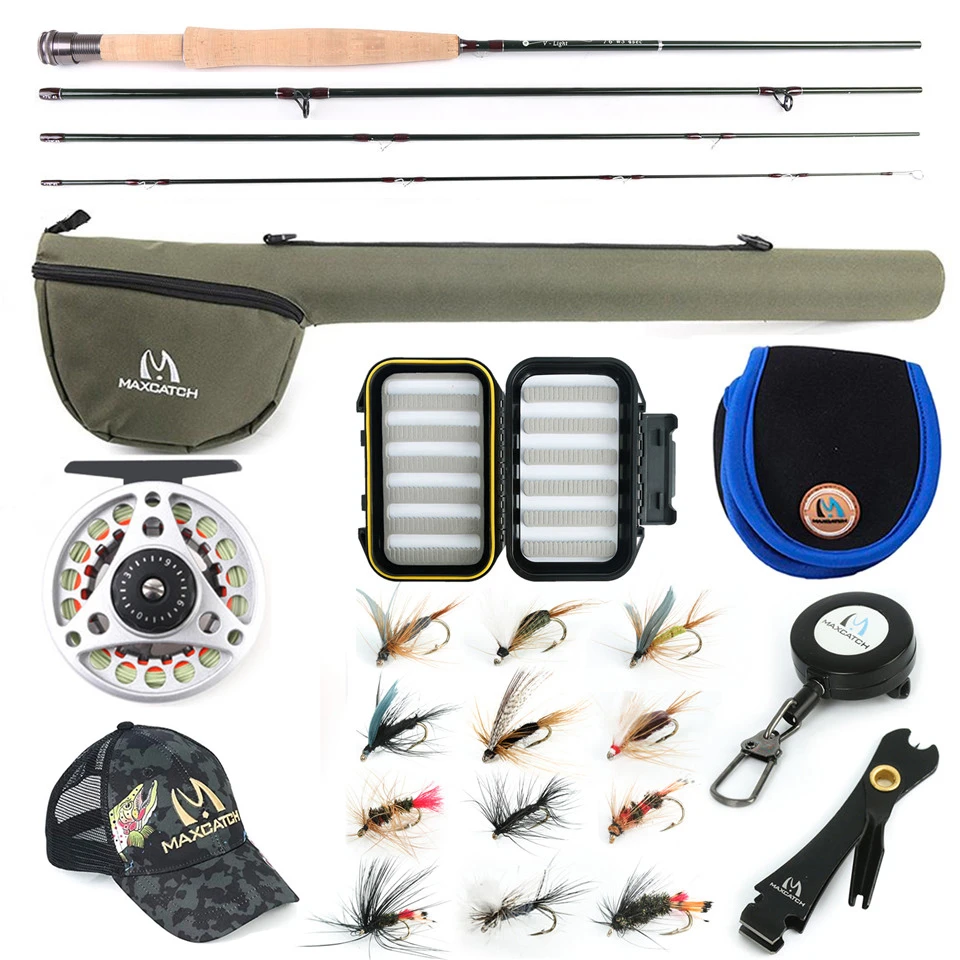 Maximumcatch Small Stream Creek Fly Fishing Rod Aluminum Reel Line Kit ...