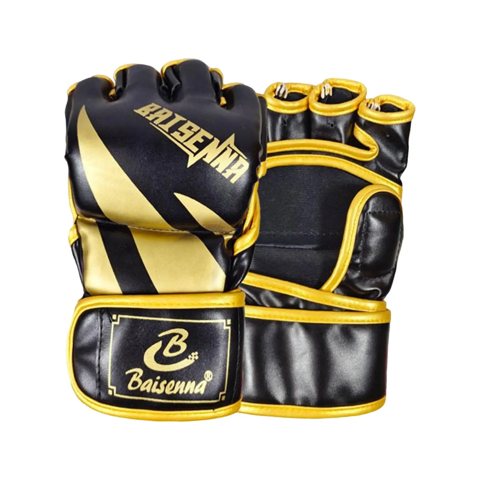 Mma-Gloves-Half-Finger-Sandbag-Half-Mitts-Breathable-Kick-Boxing-Gloves ...