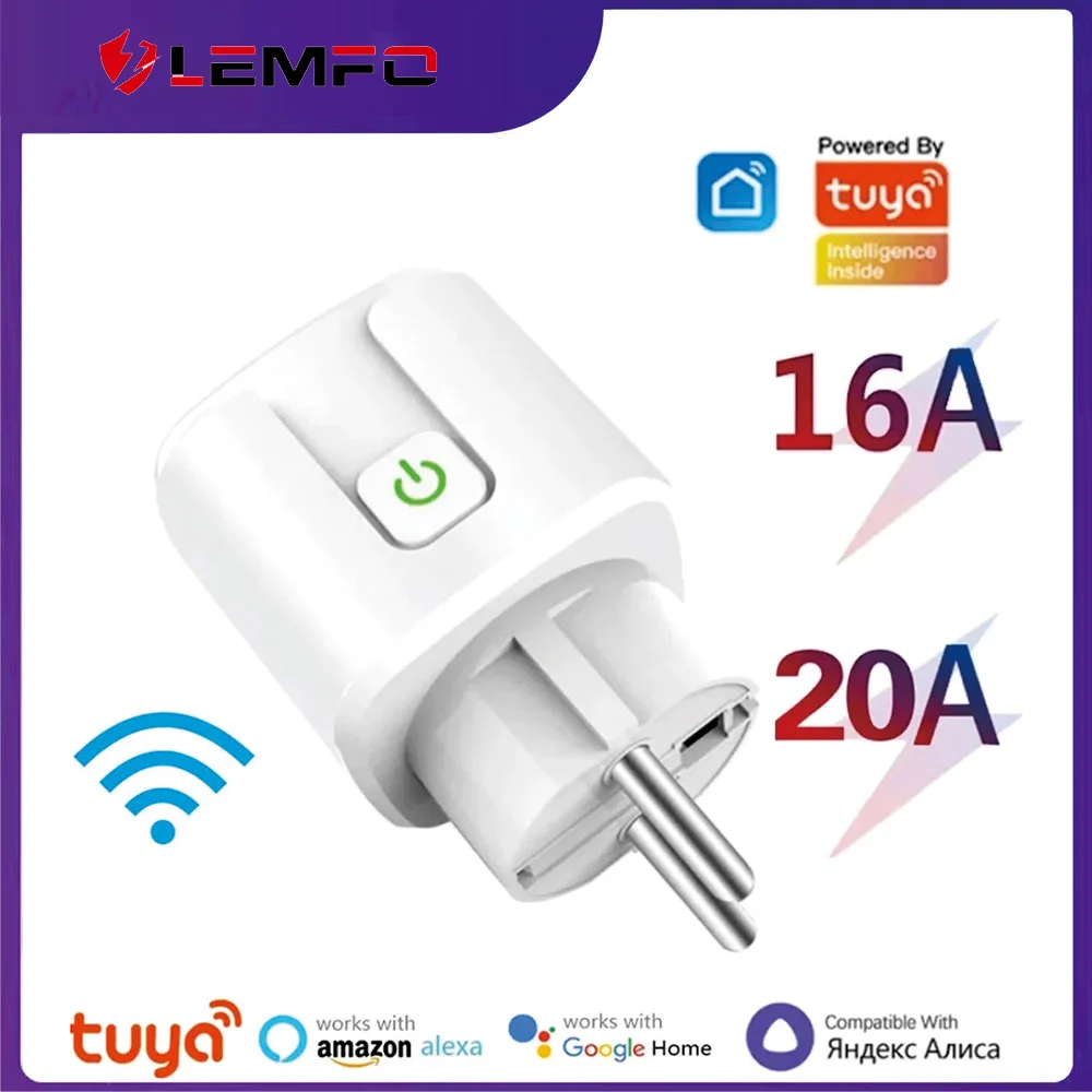 Smart-Socket-EU-16A-20A-AC100-240V-Wifi-Smart-Plug-Power-Outlet-Alexa ...