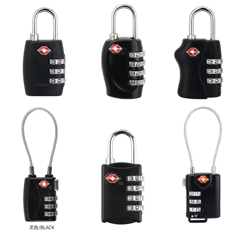 Black-TSA-Customs-Password-Code-Lock-for-Travel-Locker-Zipper-Backbag ...