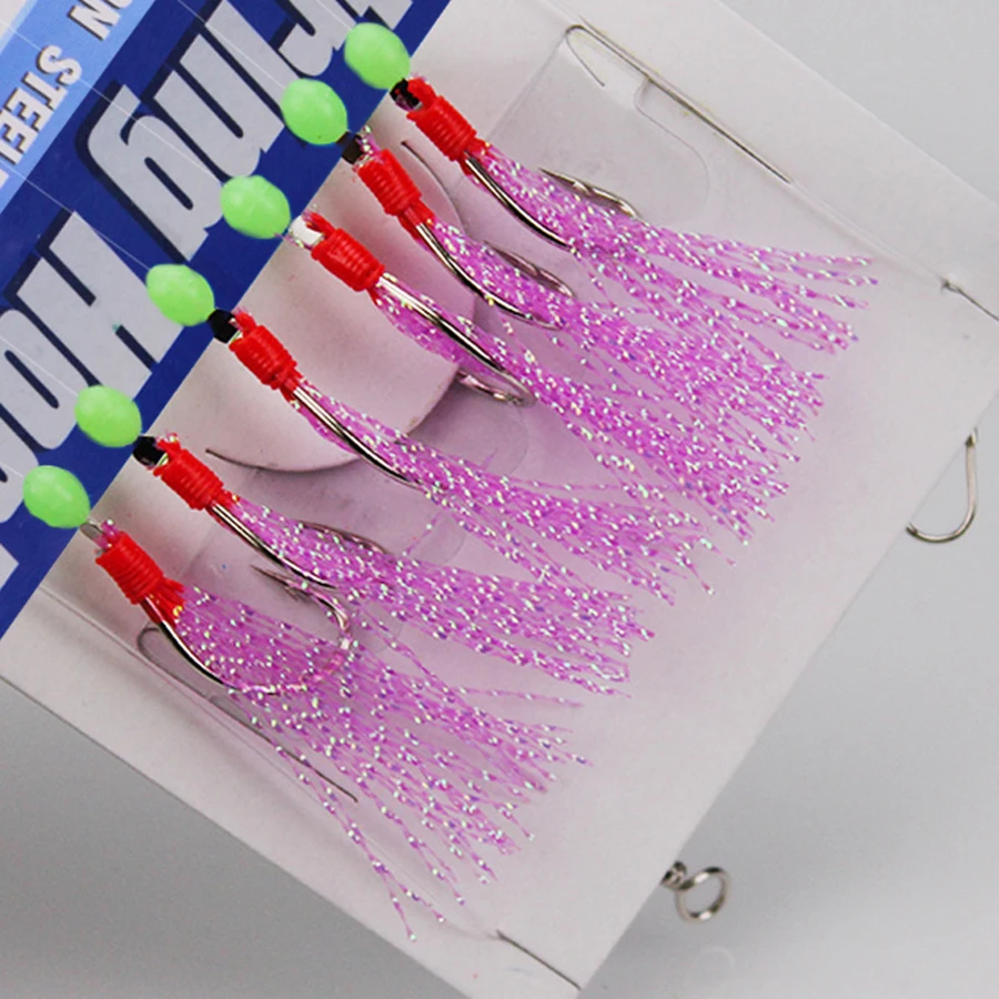 Mackerel Rig Fisher Sabiki Rigs Fish Skin Sabiki 6 Hooks Sabiki Rigs ...
