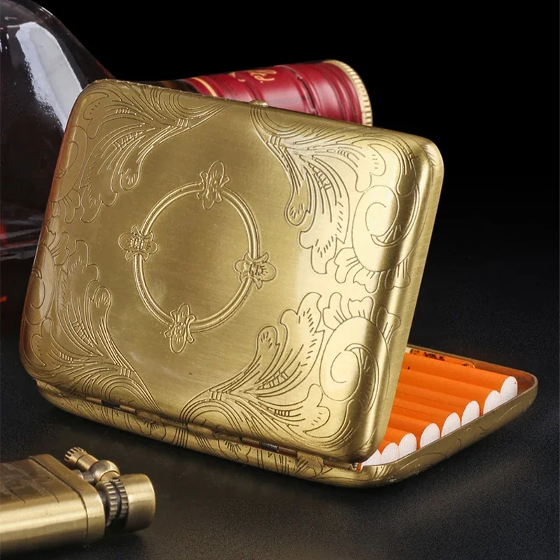 16pcs Copper Cigarette Case Glossy Face Tobacco Case Cigarette Storage ...