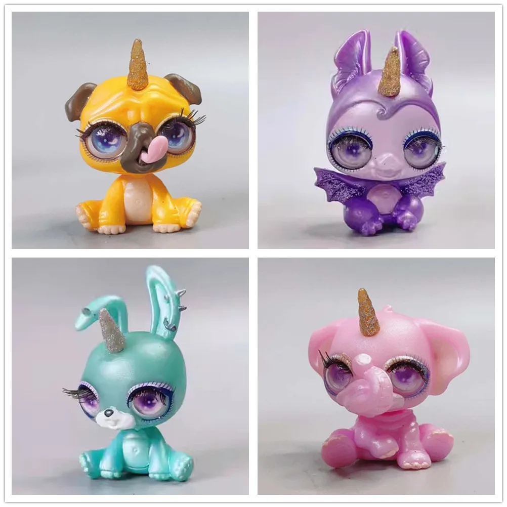 4cm small doll toy Pink Elephant dog rabbit lovely 3D Big Eyes eyelash ...