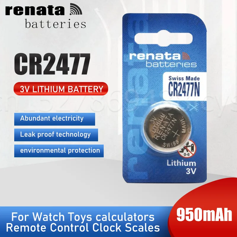 2 5 baterias de lítio originais do cr 2477 3v de renata cr2477n cr2477 ...