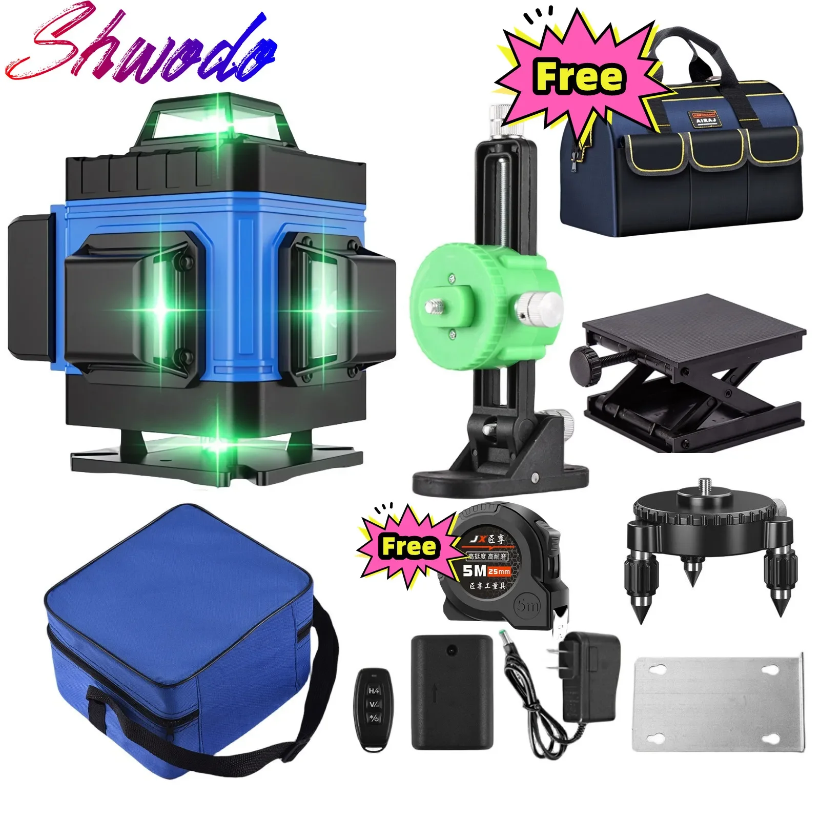 12-16-Lines-Tile-Laser-Levels-Blue-Line-SelfLeveling-360-Horizontal-and ...