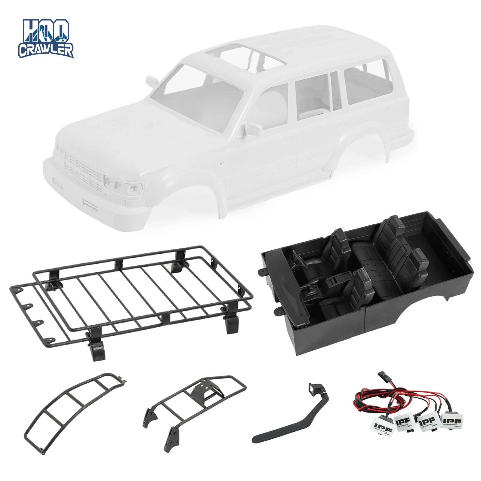 HooCrawler RC LC80 Interior 1/10 RC Crawler Body Mount Bull Bar Bumper ...
