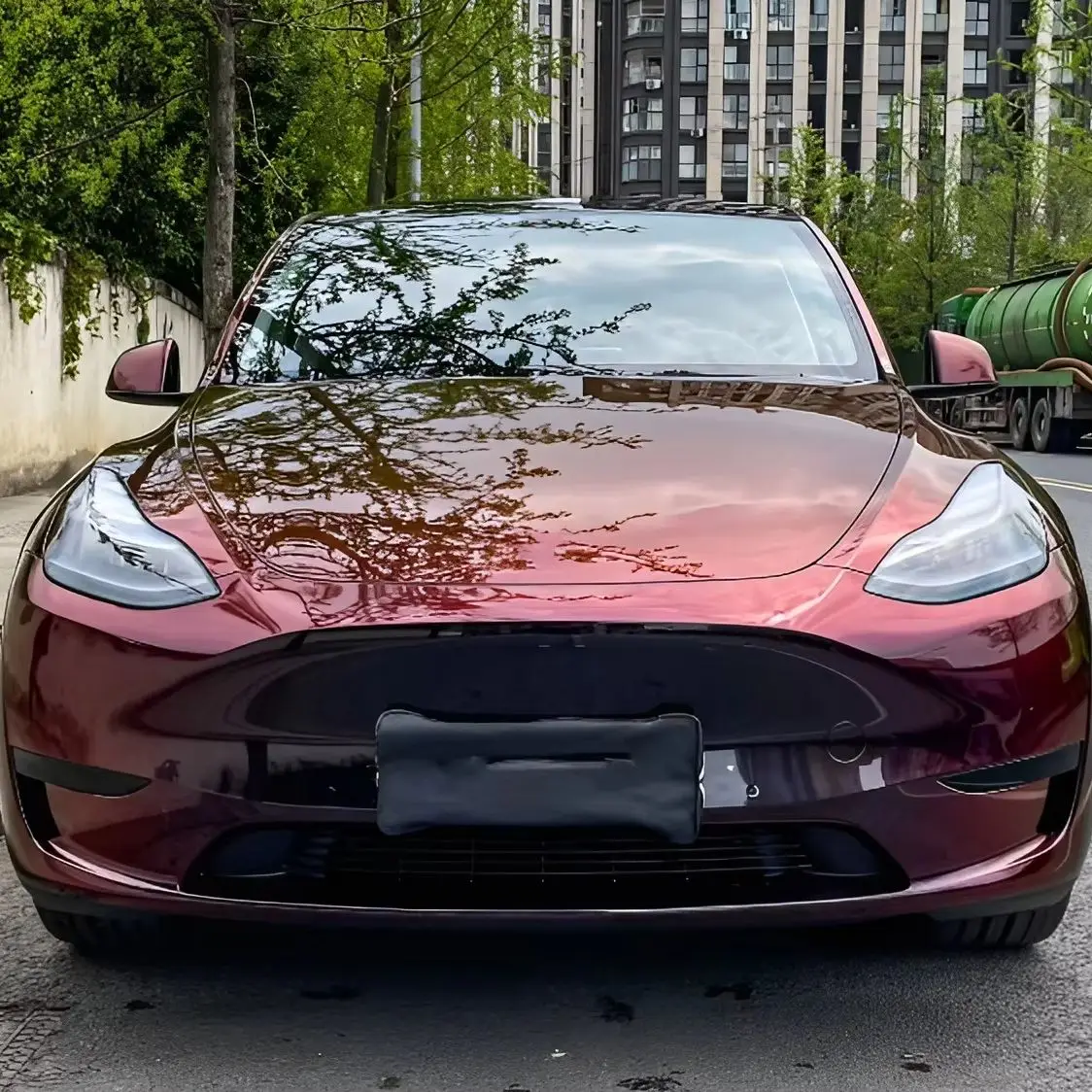 Premium-Glossy-Madeira-Red-Vinyl-Wrap-Chameleon-Black-Charm-Red-Car ...