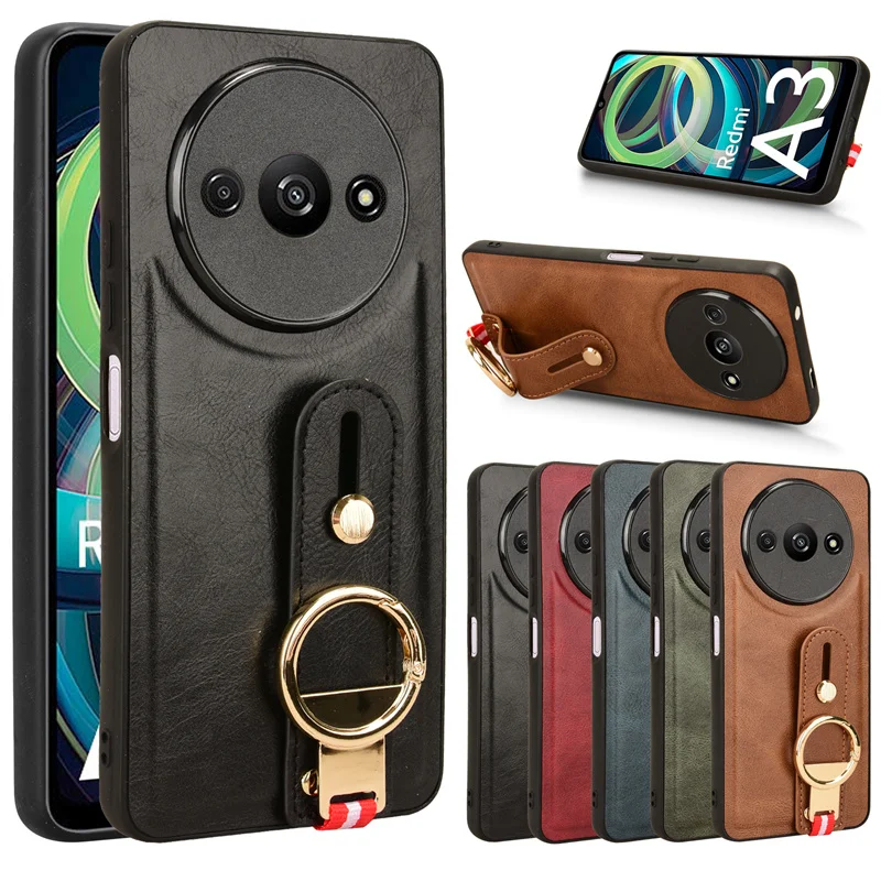 For-Xiaomi-Redmi-A3-Case-Shockproof-Wristband-Ring-Bracket-Anti-fall ...