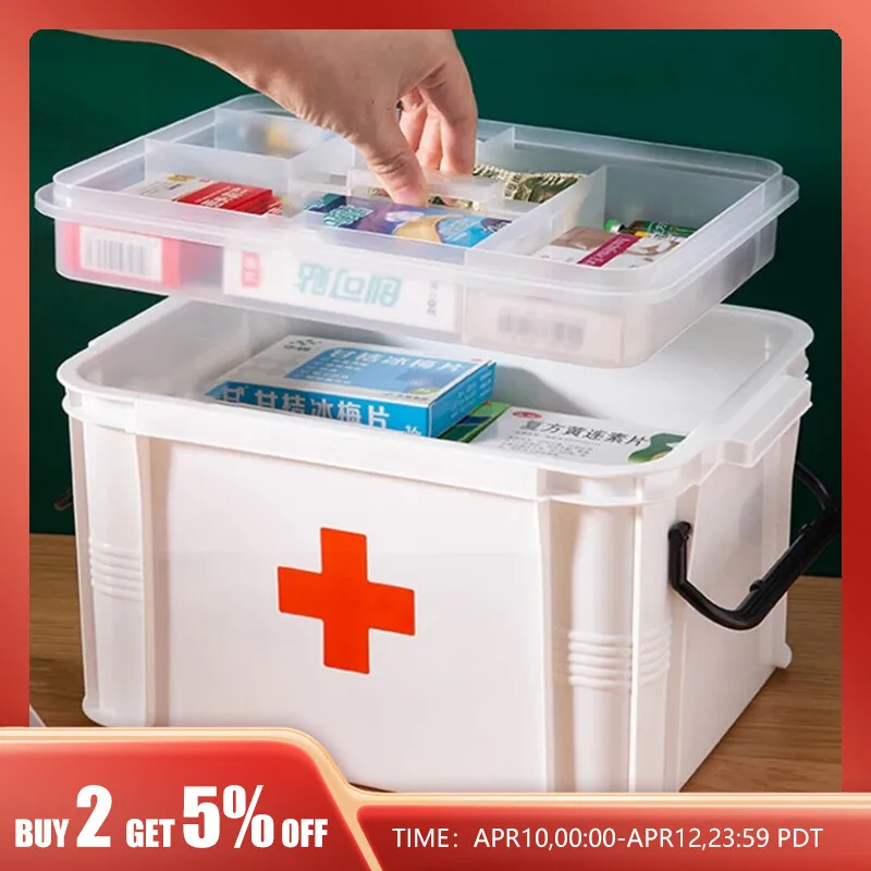 First-Aid-Kit-Medicine-Storage-Box-Portable-Emergency-Box-Household ...