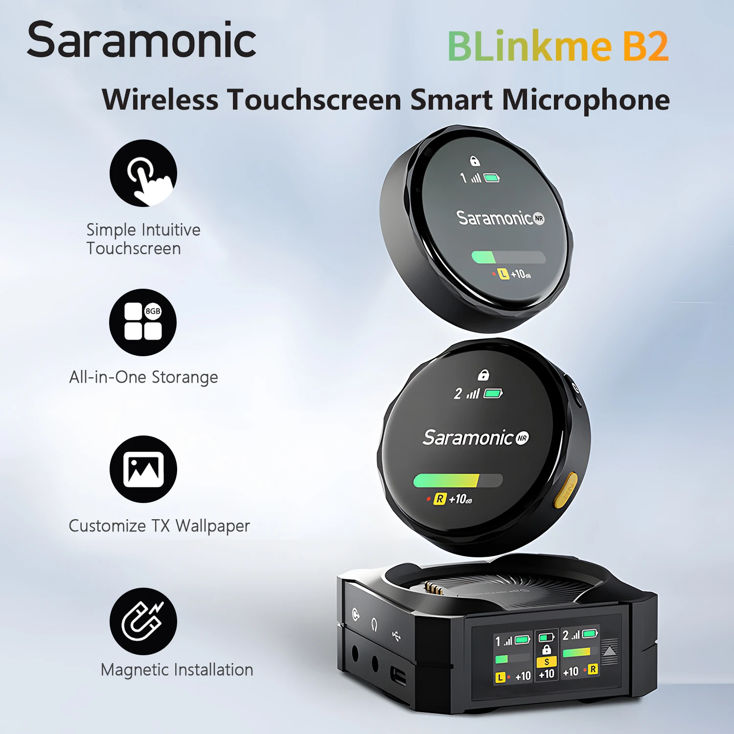 Saramonic BlinkMe B2 Wireless Lavalier Lapel Microphone for Mobile Phone iPhone Android Type-C ...