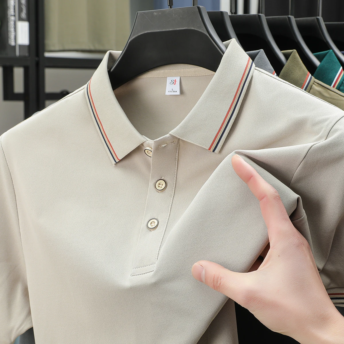 New Summer Korean Version Fashion Lapel Polo Short Sleeve Business Men ...