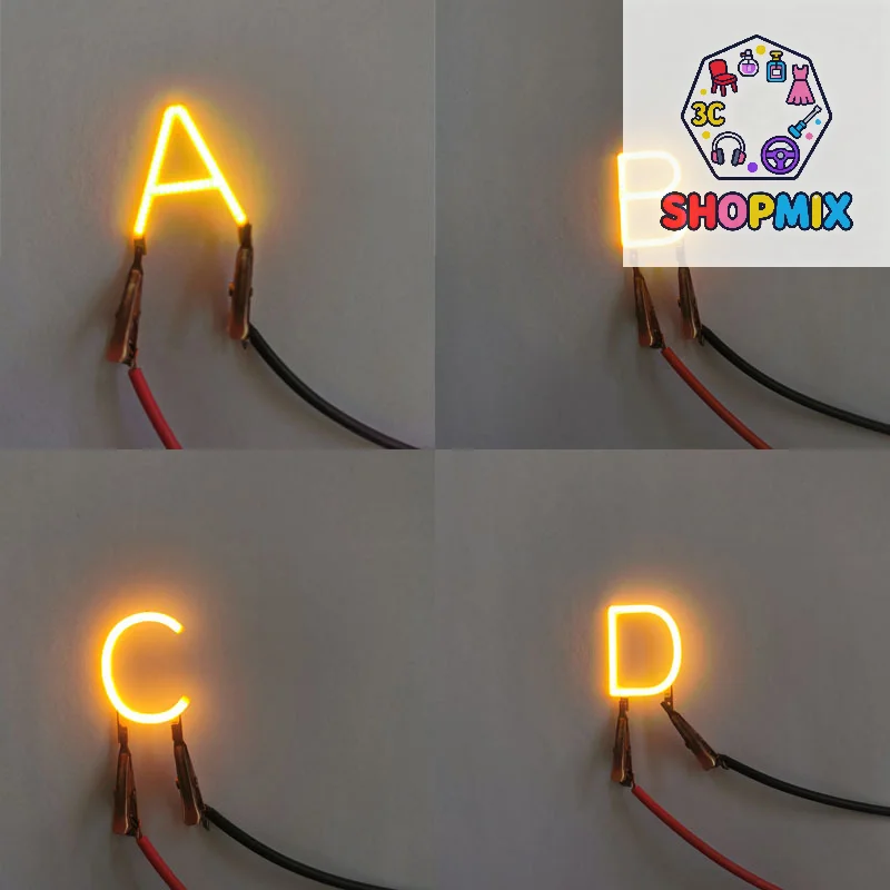 English Letter Filament COB LED Filament DC3V Yellow Diodes Party ...