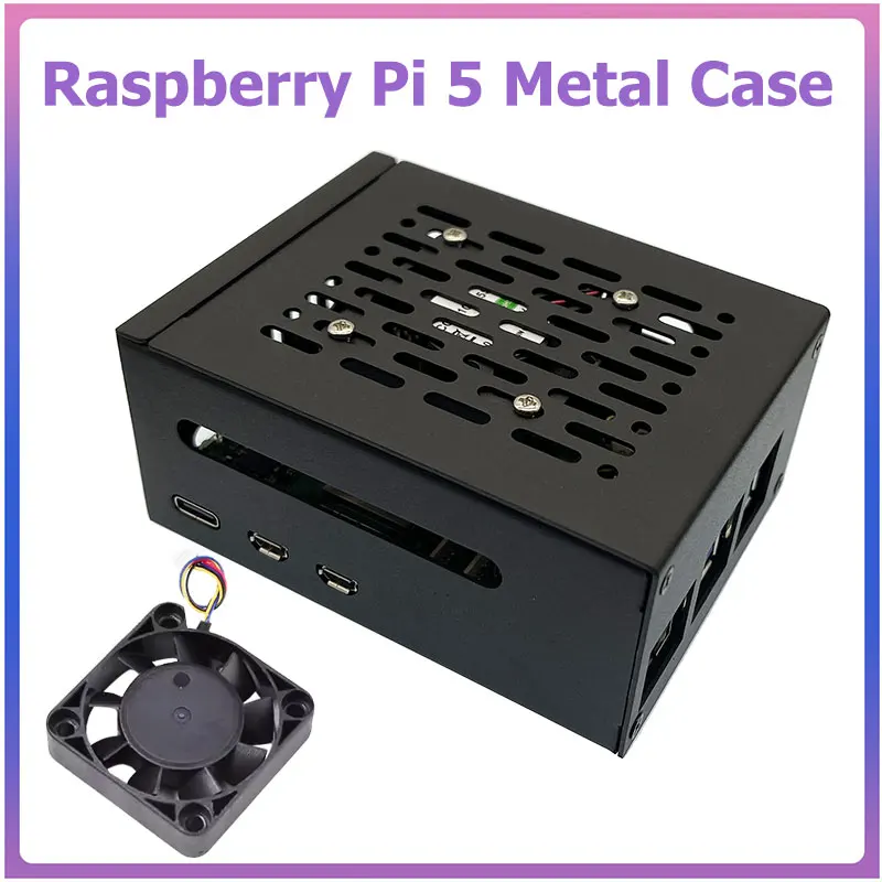 Raspberry-Pi-5-Metal-Case-Aluminm-Case-Optional-PWM-Cooling-Fan-Active ...