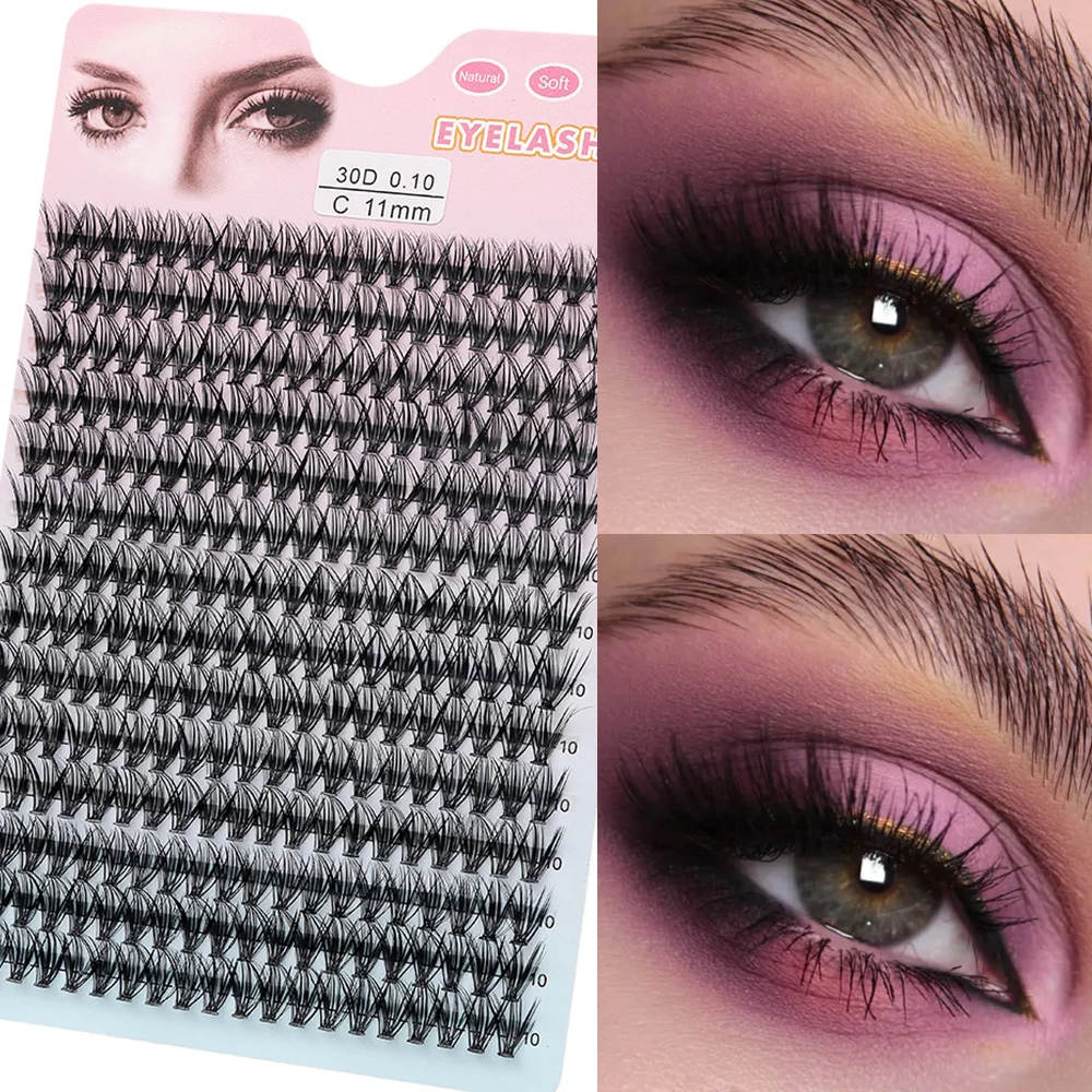 New-14-Rows-Fluffy-Single-Clusters-False-Lashes-Premade-Volume ...