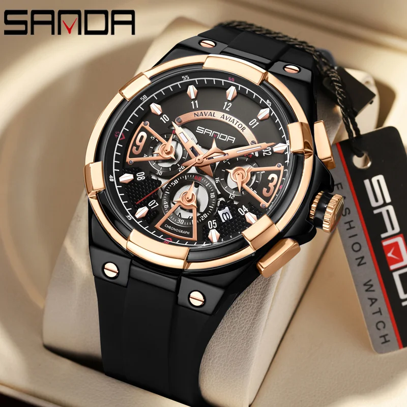 SANDA-Sport-WristWatch-Waterproof-Auto-Date-Chronograph-Men-Watch ...