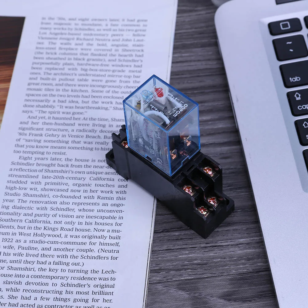 220V-10A-LY2NJ-Mini-8-Pin-Coil-Power-Small-Electric-Relay-With-Socket ...