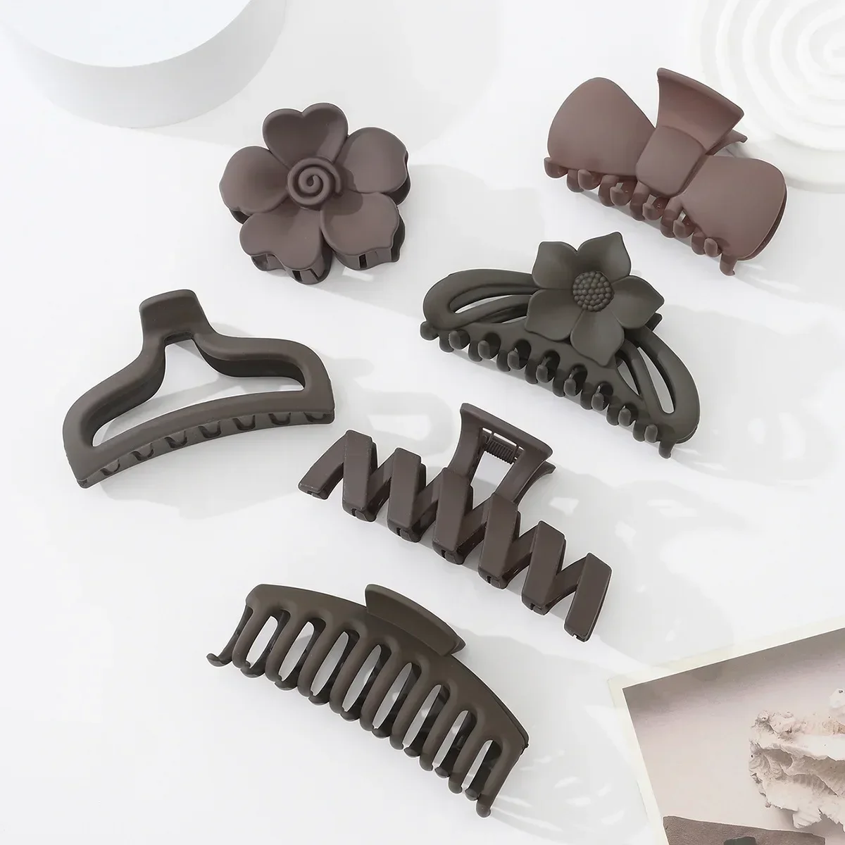 Matte Black Hair Clip for Women Fashion French Elegant Hairgrips Large ...