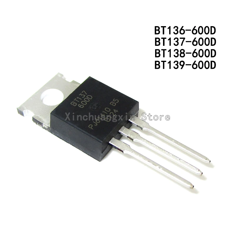 5Pcs/Lot New BT136 600D BT137 600D BT138 BT139 600D TO 220 Triac ...
