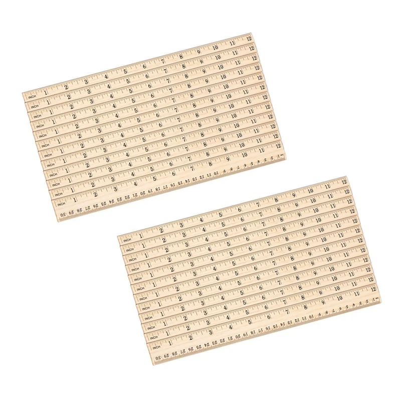 HOT 24 X Wood Ruler Student Rulers Wooden School Rulers Office Ruler ...