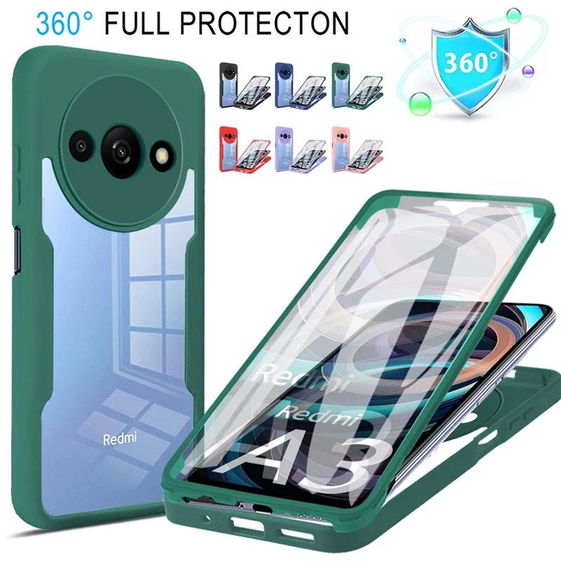 For Xiaomi Redmi A3 Case Luxury Shockproof 360 Full Clear Back Cover ...