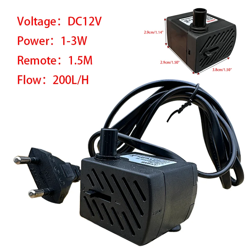 Miniature 3W AC 220V Water Pump waterproof brushless mini water filter ...