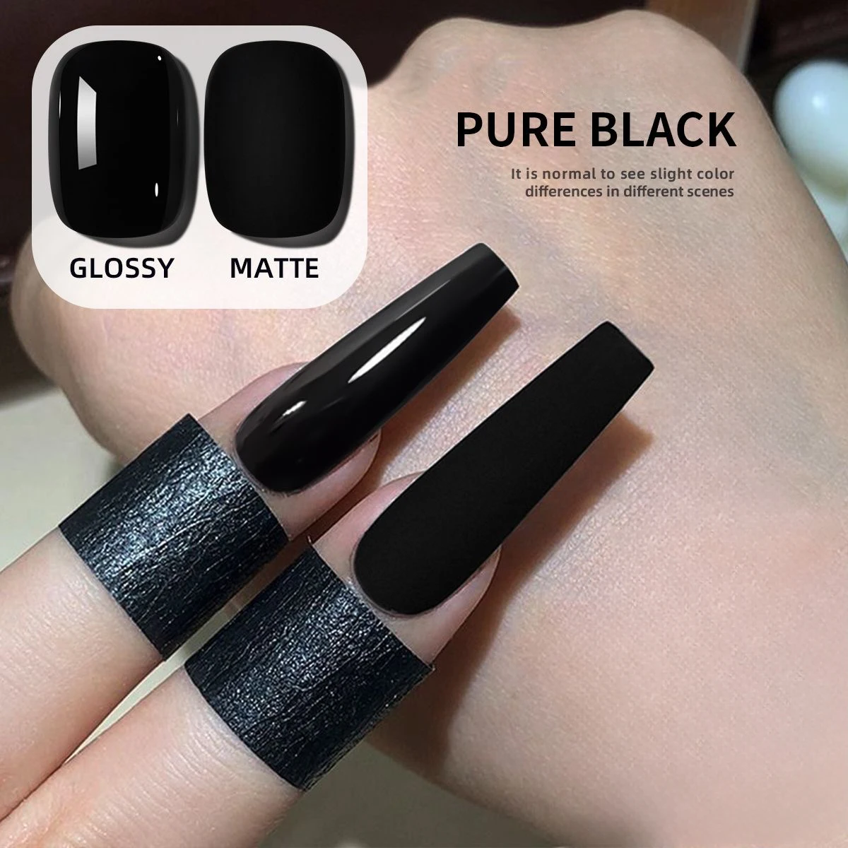 1-24pcs WS Pure Black White Ice Transparent Black White Gel Nail Polish ...