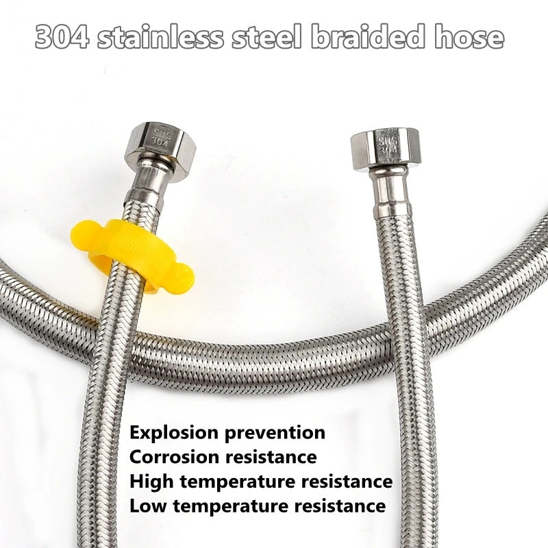 1-2-3-4-Inch-304-Stainless-Steel-Braided-Hose-Cold-Hot-Water-Pipe ...