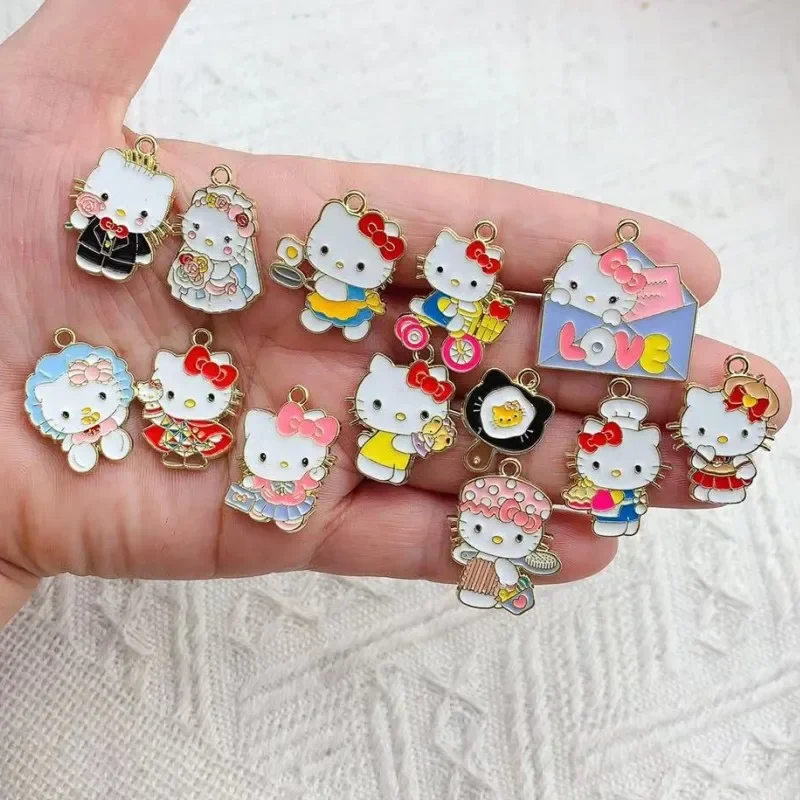 10pcs-Hello-Kitty-Cat-Charm-for-Jewelry-Making-Animal-Earring-Pendant ...
