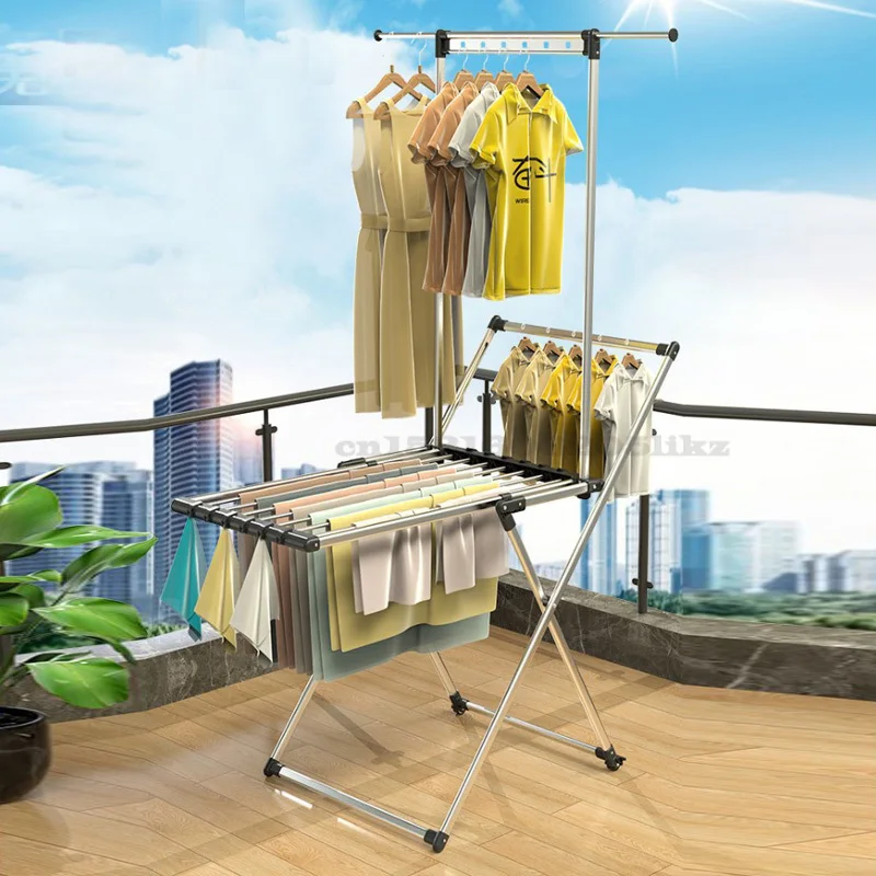 X-shaped-Folding-Drying-Rack-Household-Floor-standing-Aluminum-Alloy ...