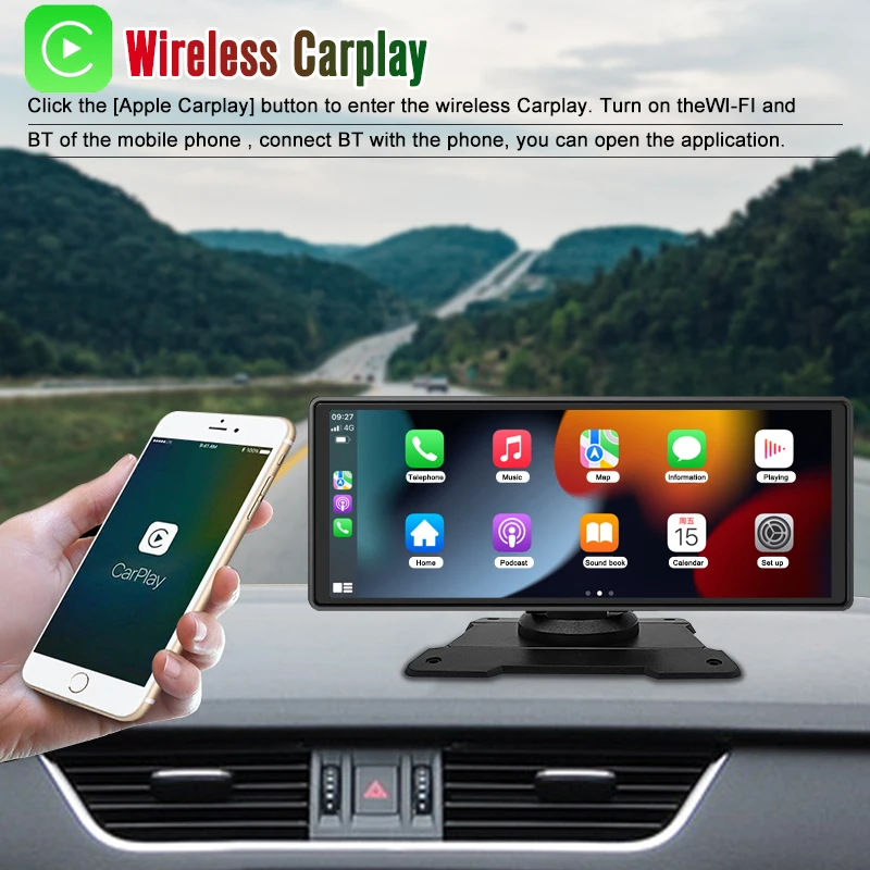 Carplay-Wireless-Monitor-9-3-Carplay-Screen-Touch-Display-For-Car-Truck ...