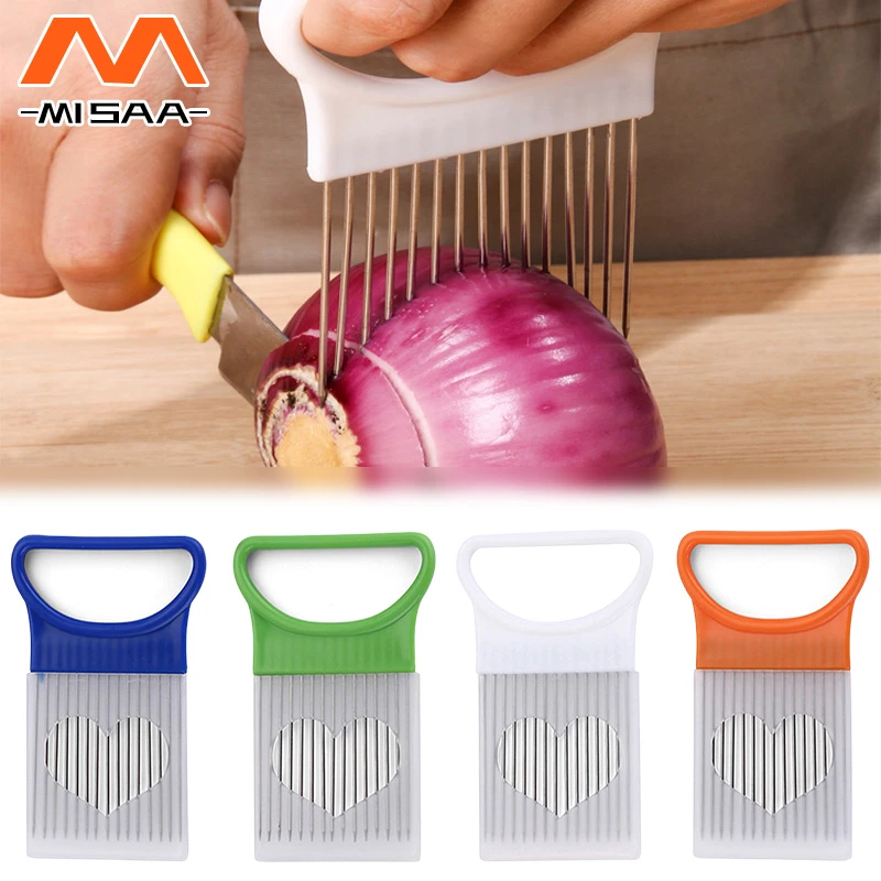 Stainless Steel Onion Needle Fork Onion Holder Slicer Pine Meat Needle ...